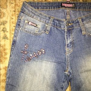 Bubblegum | Jeans | Pink Rhinestone Embellished Jeans Sz 9 | Poshmark